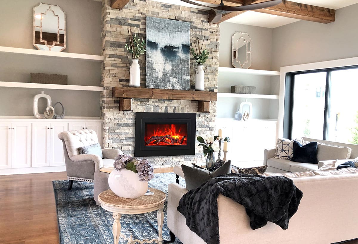 Amantii - 33 inch TRD INSERT Electric Fireplace Insert - Aspen ...