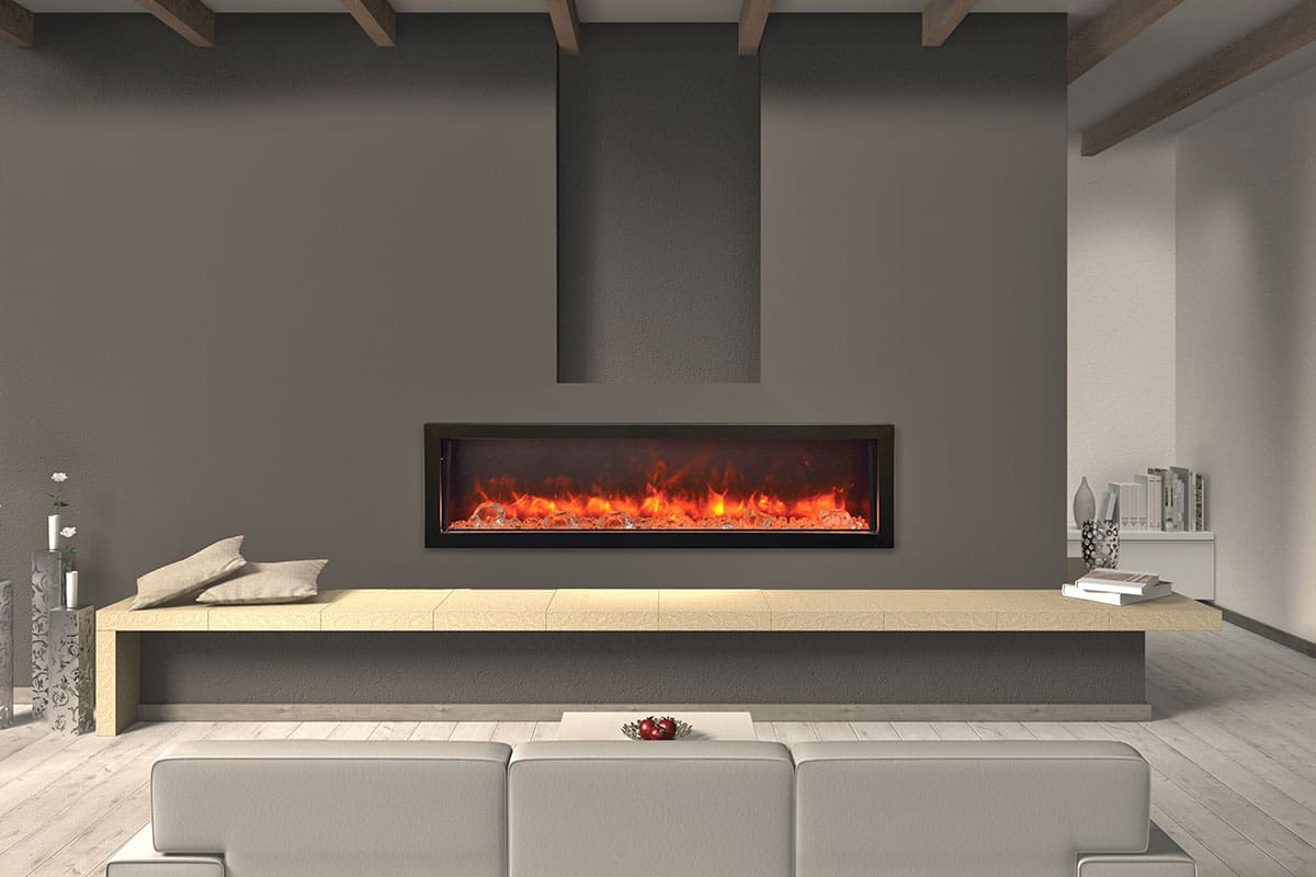 Amantii - BI-88-DEEP Smart Electric Fireplace Indoor / Outdoor - Aspen ...